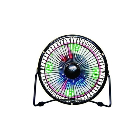 מוצרי פרסום וקד"מ - מאוררים - מאוורר מתכתי USB עם שעון ותאורת לד / קוטר ...